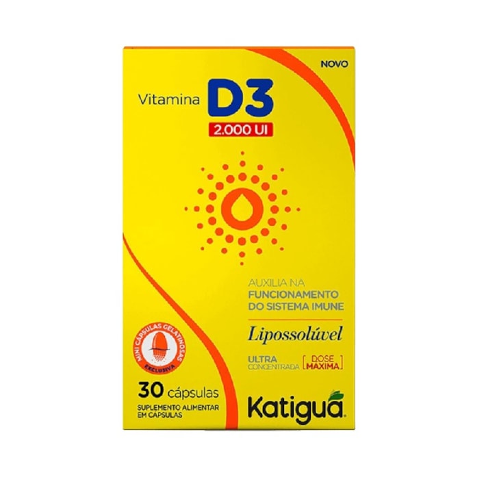Vitamina D 2000UI (30 Cápsulas) – Katiguá | Imunidade e Saúde Óssea em ...